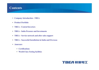 TBEA INVERTER-CENTRAL-500KW,630KW,1MW -SOLAR | PPTX