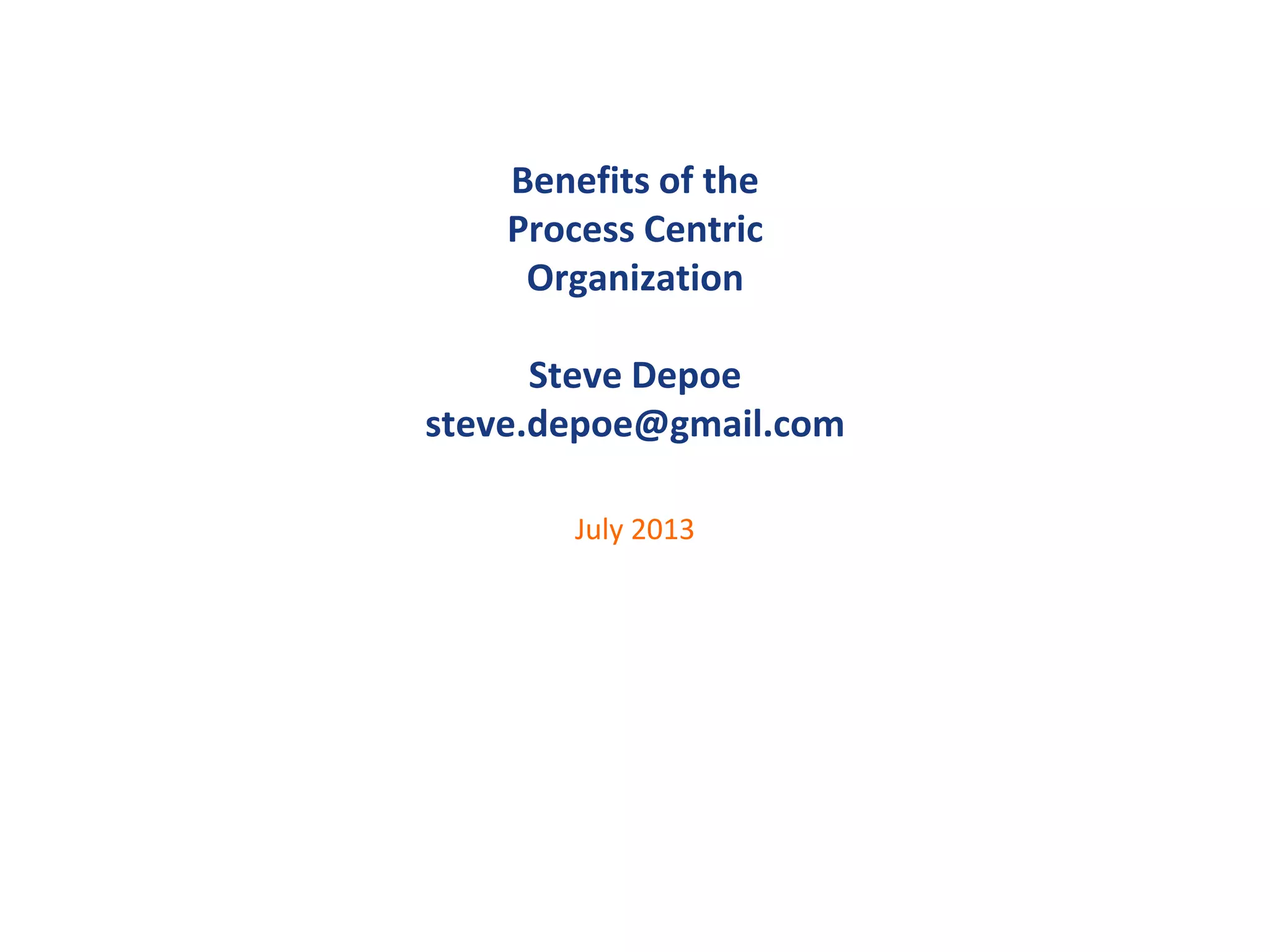 Intro process-centric-organizations | PPTX | Business Administration ...