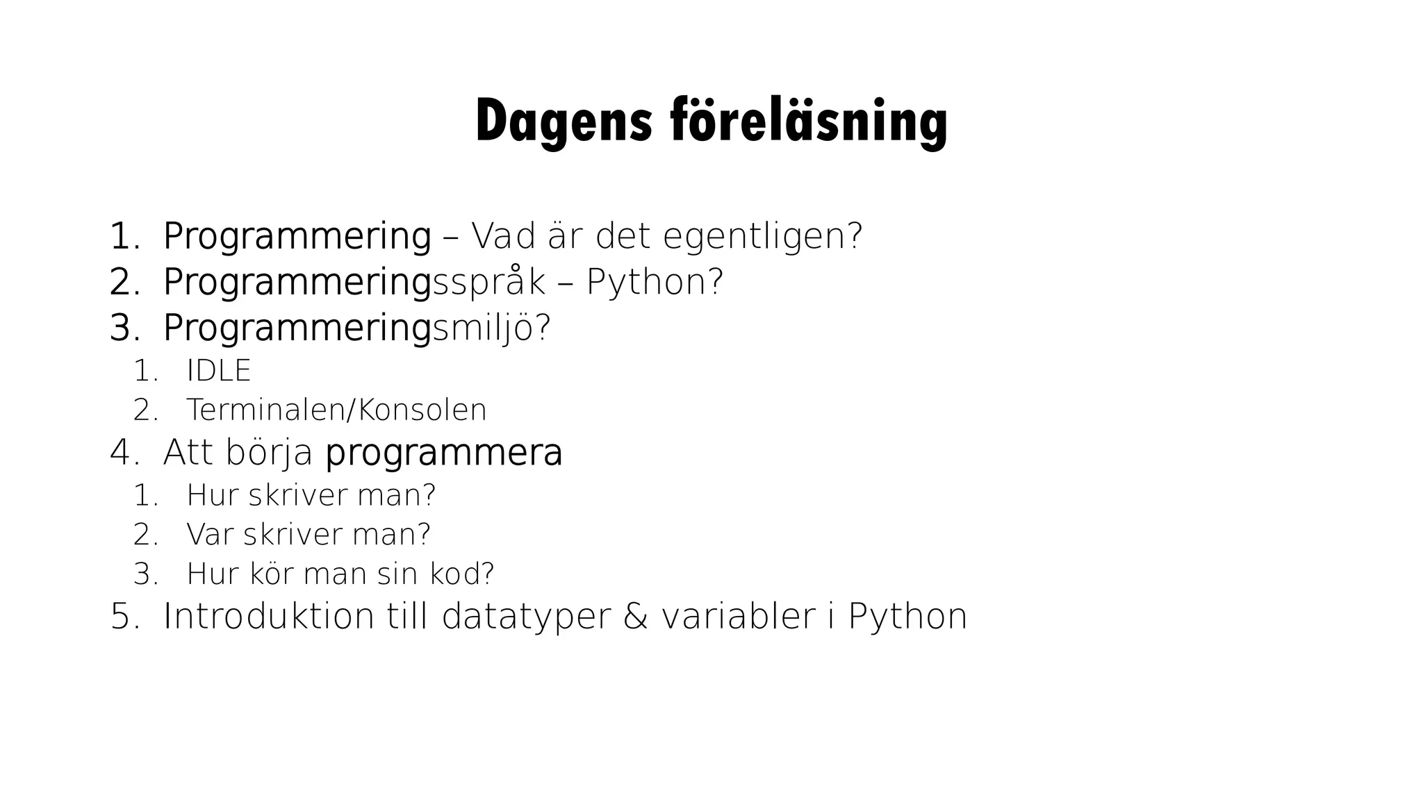 HT19 - DA354A - Introduktion till Python | PPT