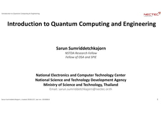 Introduction to Quantum Computing and Engineering | PDF