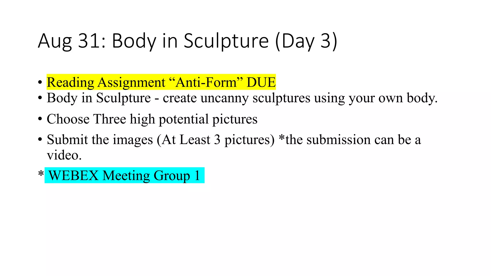 Intro sculpture installation | PPTX