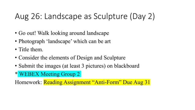 Intro sculpture installation | PPTX