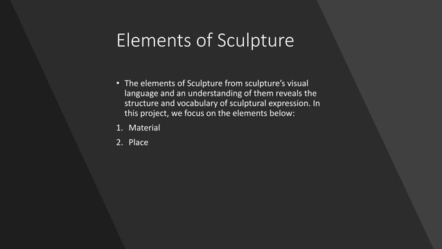 Intro sculpture installation | PPTX