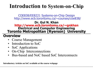 Introduction to System on chip Design - Labs and Project | PDF