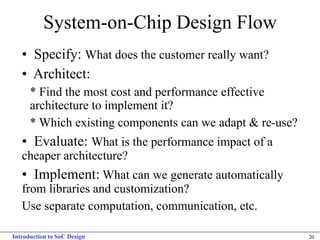 Introduction to System on chip Design - Labs and Project | PDF