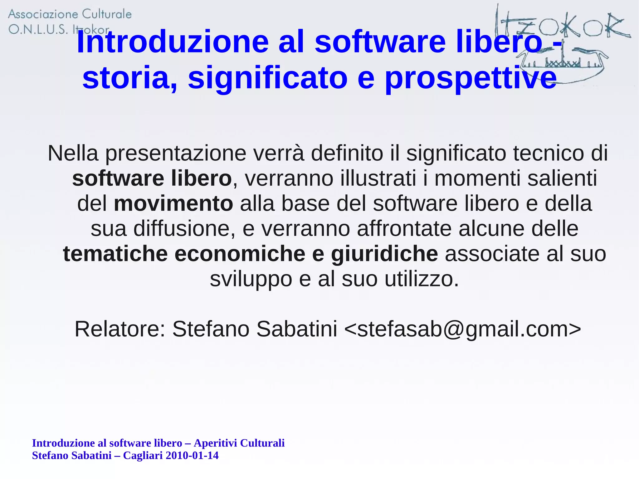 Introduzione al software libero | PPT