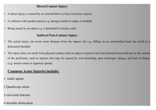 Introduction to Sports Injuries by- Dr. Anjali Rai | PPTX