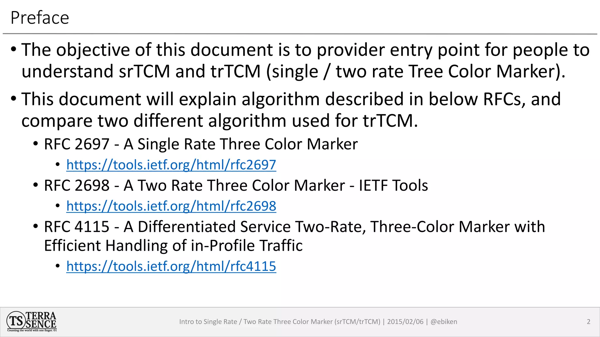 Intro To Single Two Rate Three Color Marker Srtcm Trtcm Ppt