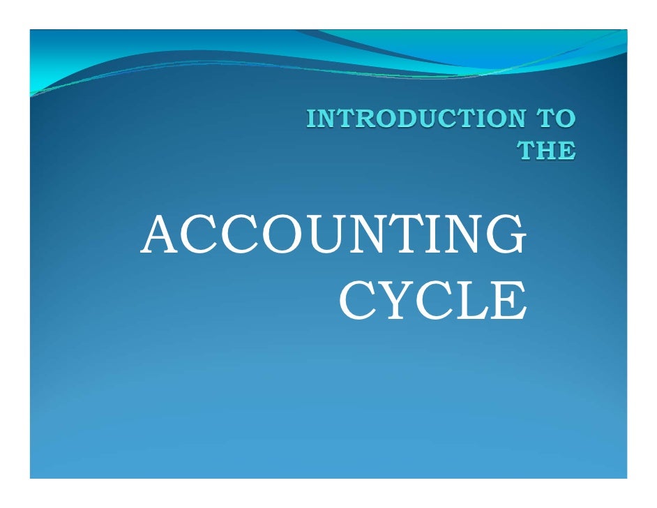 An Introduction To The Accounting Cycle