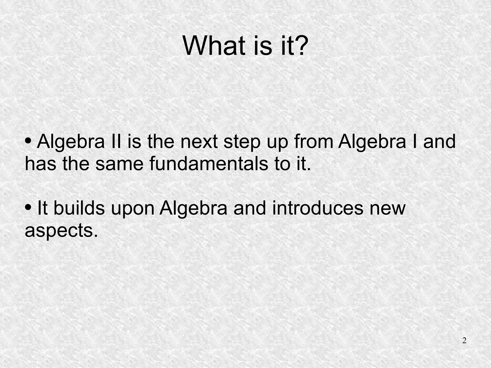 Intro to Algebra II | ODP