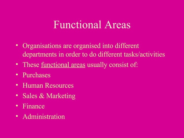 Intro To Bus Org Key Functions Of Departments | PPT