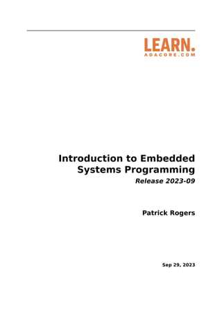 Intro to embedded systems programming | PDF