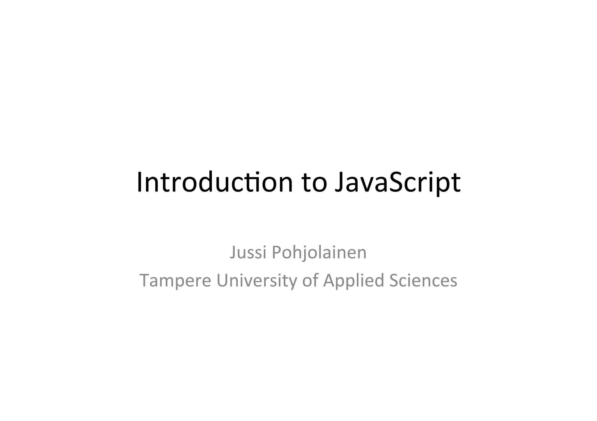 Intro to JavaScript | PPT