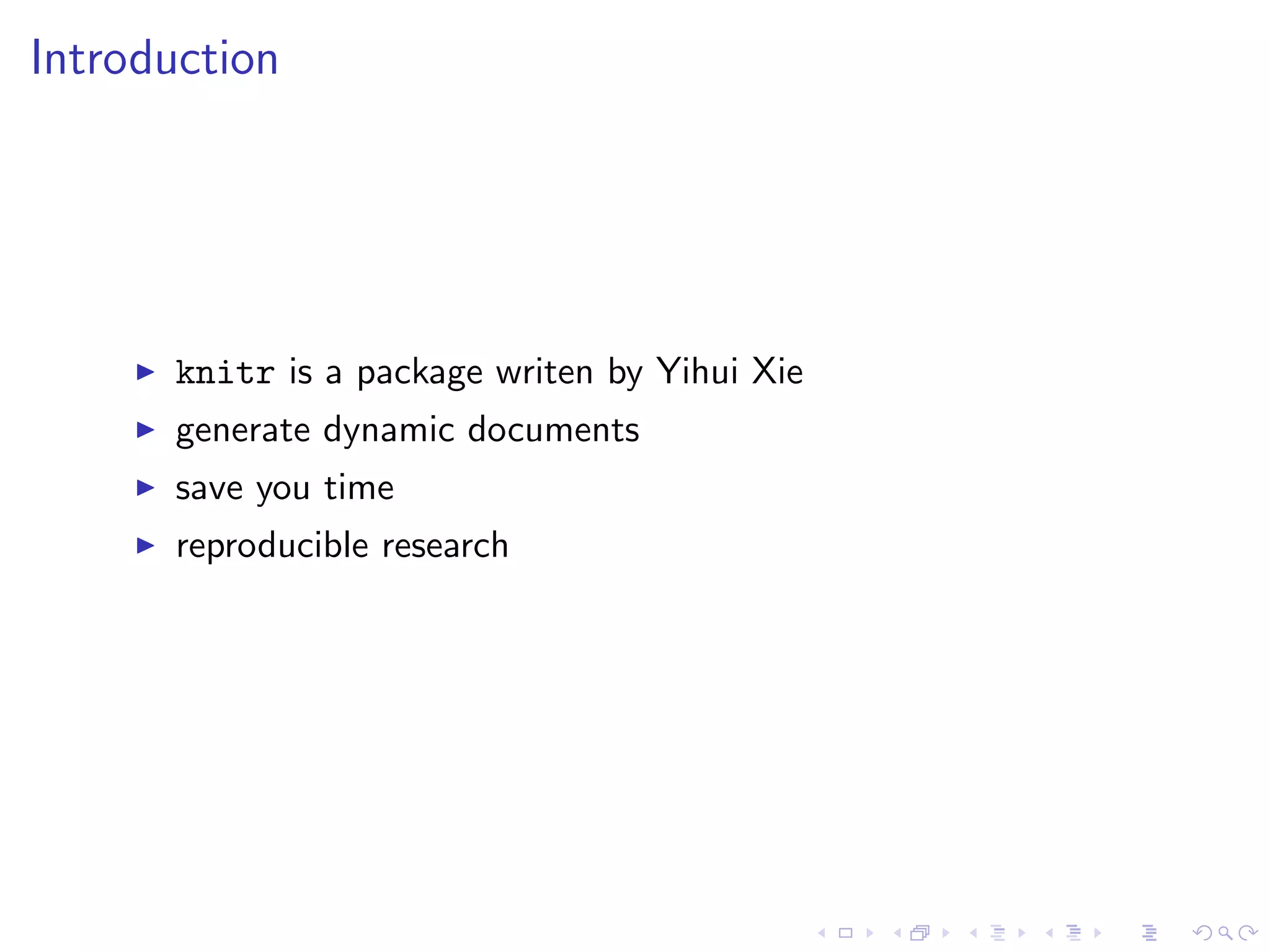 Introduction to knitr - May Sheffield R Users group | PPT
