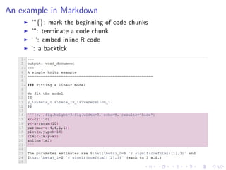 Introduction to knitr - May Sheffield R Users group | PPT