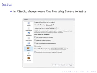 Introduction to knitr - May Sheffield R Users group | PPT