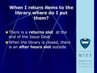 Intro To WITT Library 2008 | PPT | Education