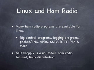 Intro to Linux (for Ham Radio Operators) | PPT