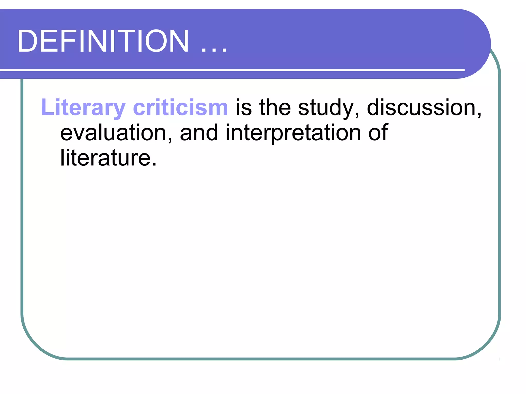 Intro to-literary-criticism | PPT