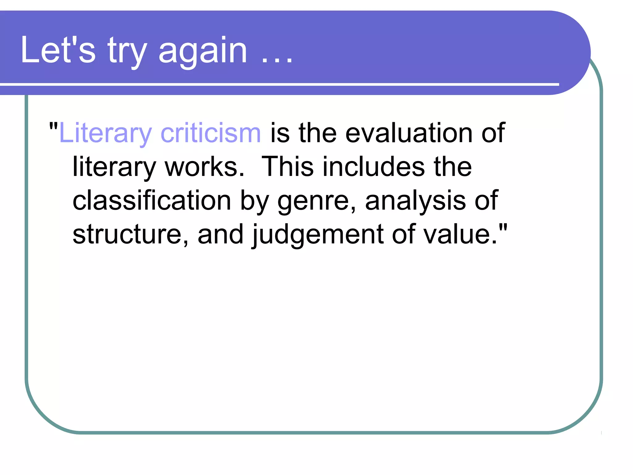 Intro to-literary-criticism | PPT