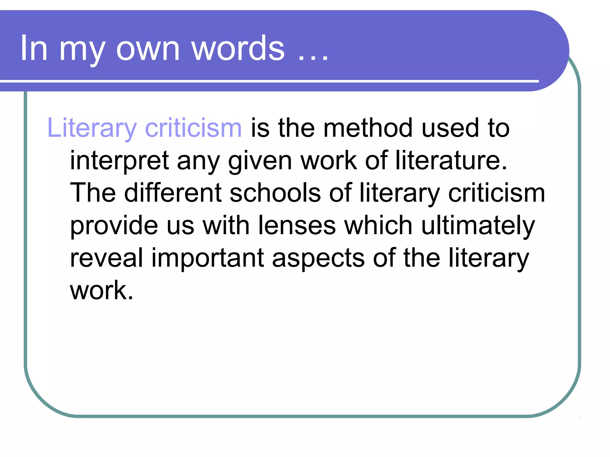 Intro to-literary-criticism | PPT