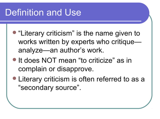 Intro to-literary-criticism | PPT
