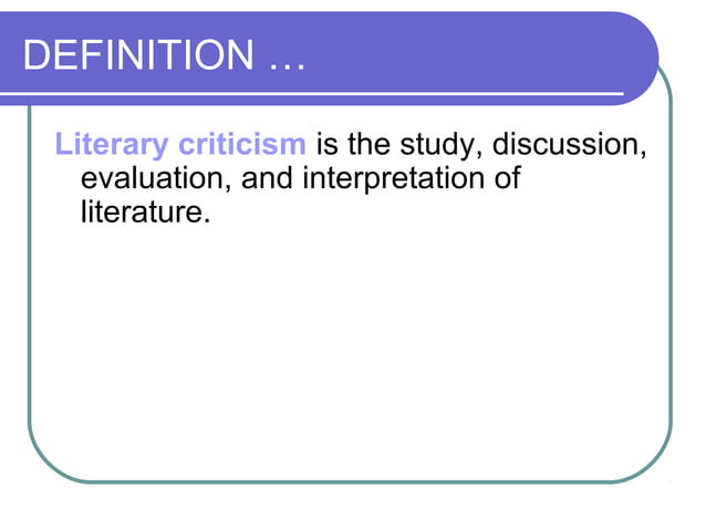 Intro to-literary-criticism | PPT