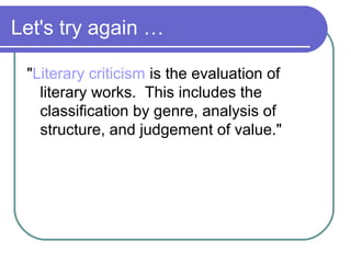 Intro to-literary-criticism | PPT