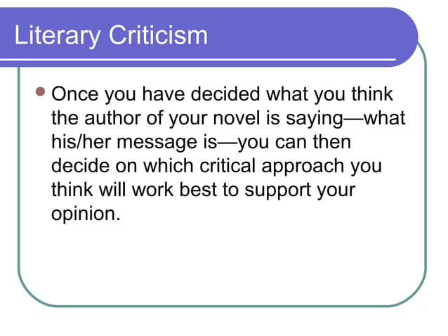 Intro to-literary-criticism | PPT