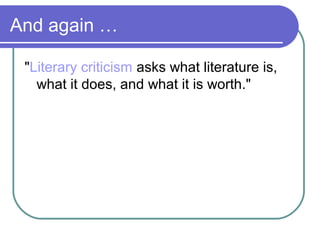 Intro to-literary-criticism | PPT