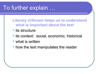 Intro to-literary-criticism | PPT