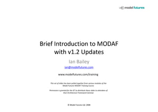 Introduction to MODAF v1.2 | PDF