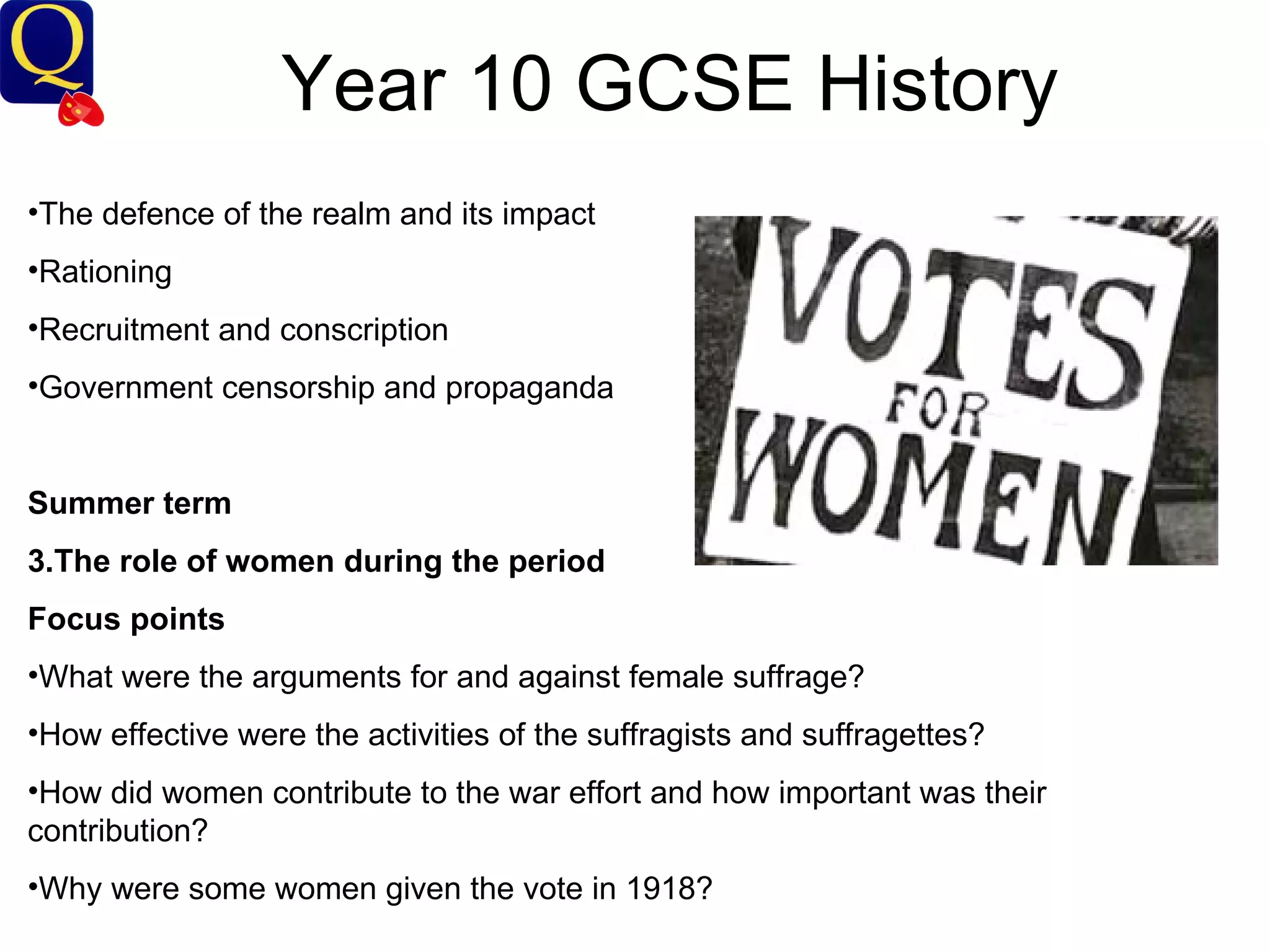 Intro to Modern World GCSE | PPT