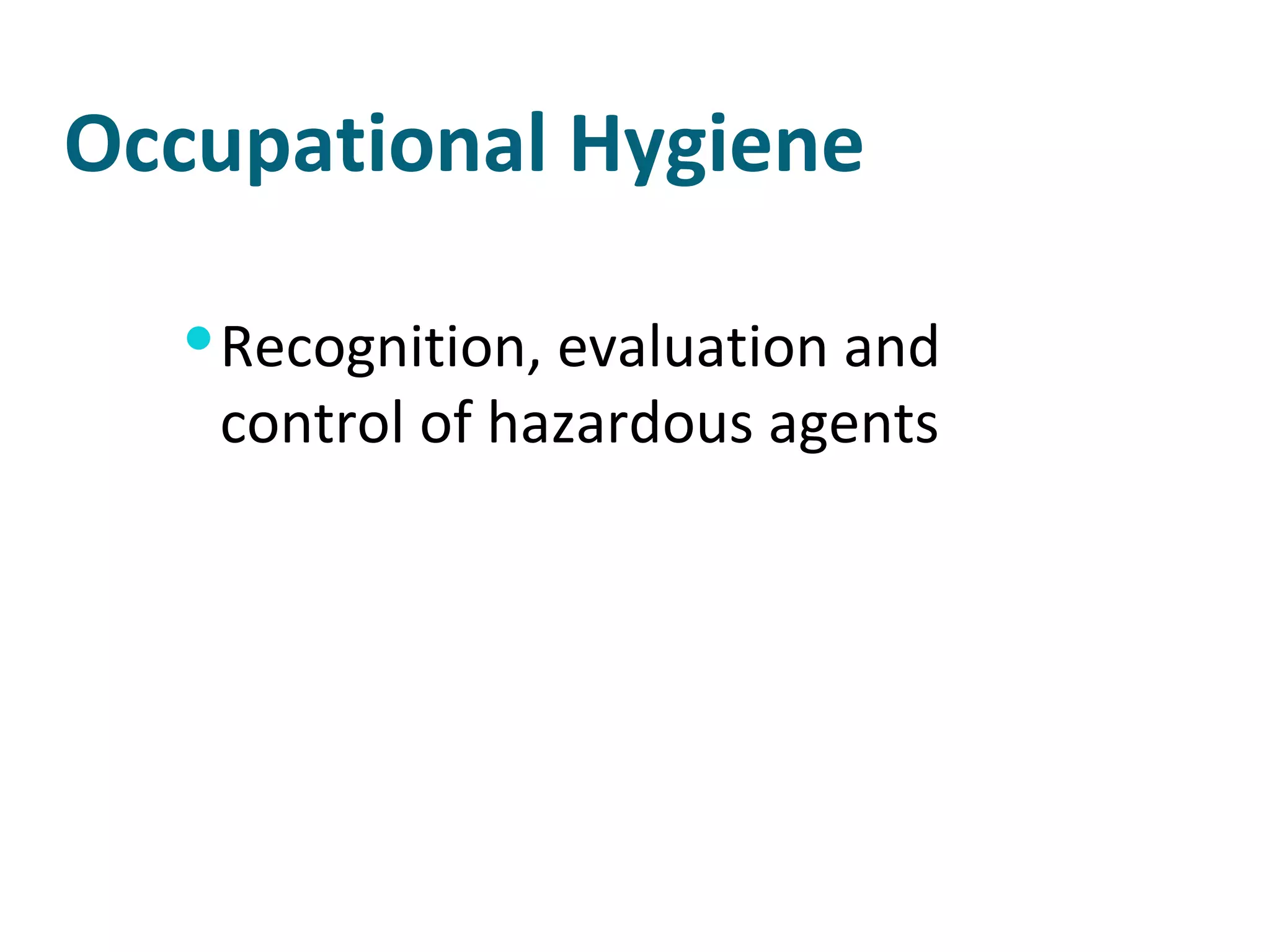 Intro To Occupational Hygiene | PPT