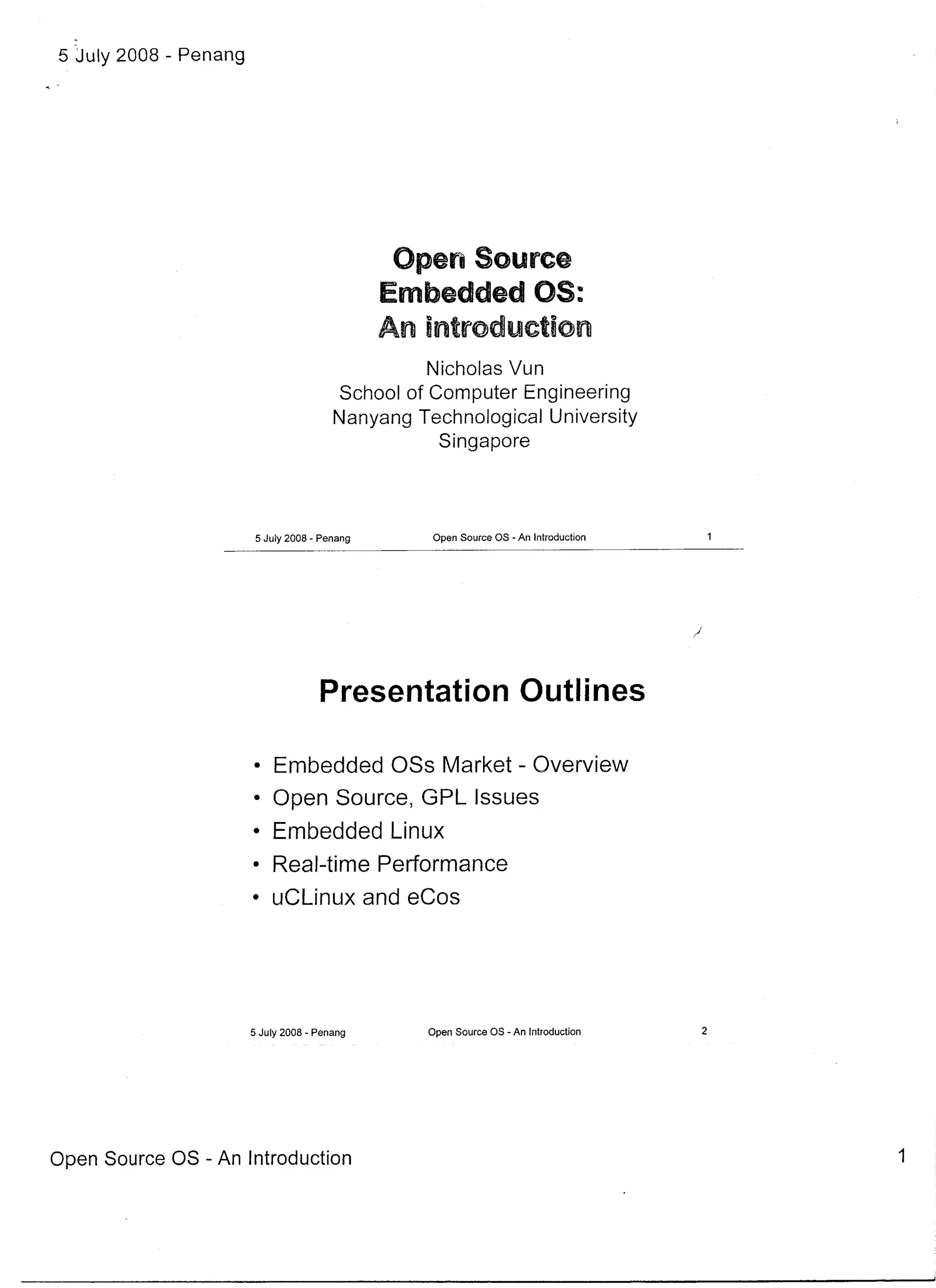 Introduction To Open Source Embedded OS | PDF