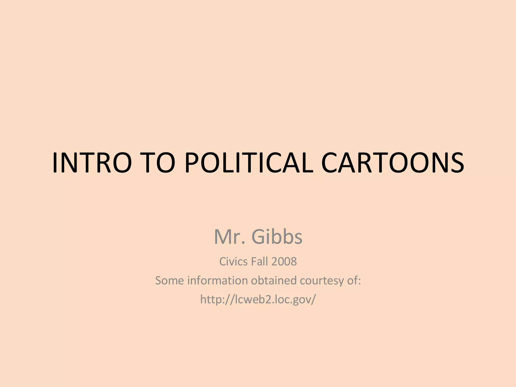 Intro To Political Cartoons | PPT