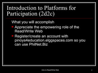 Intro To Read Write Web | PPT