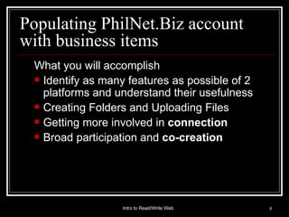 Intro To Read Write Web | PPT