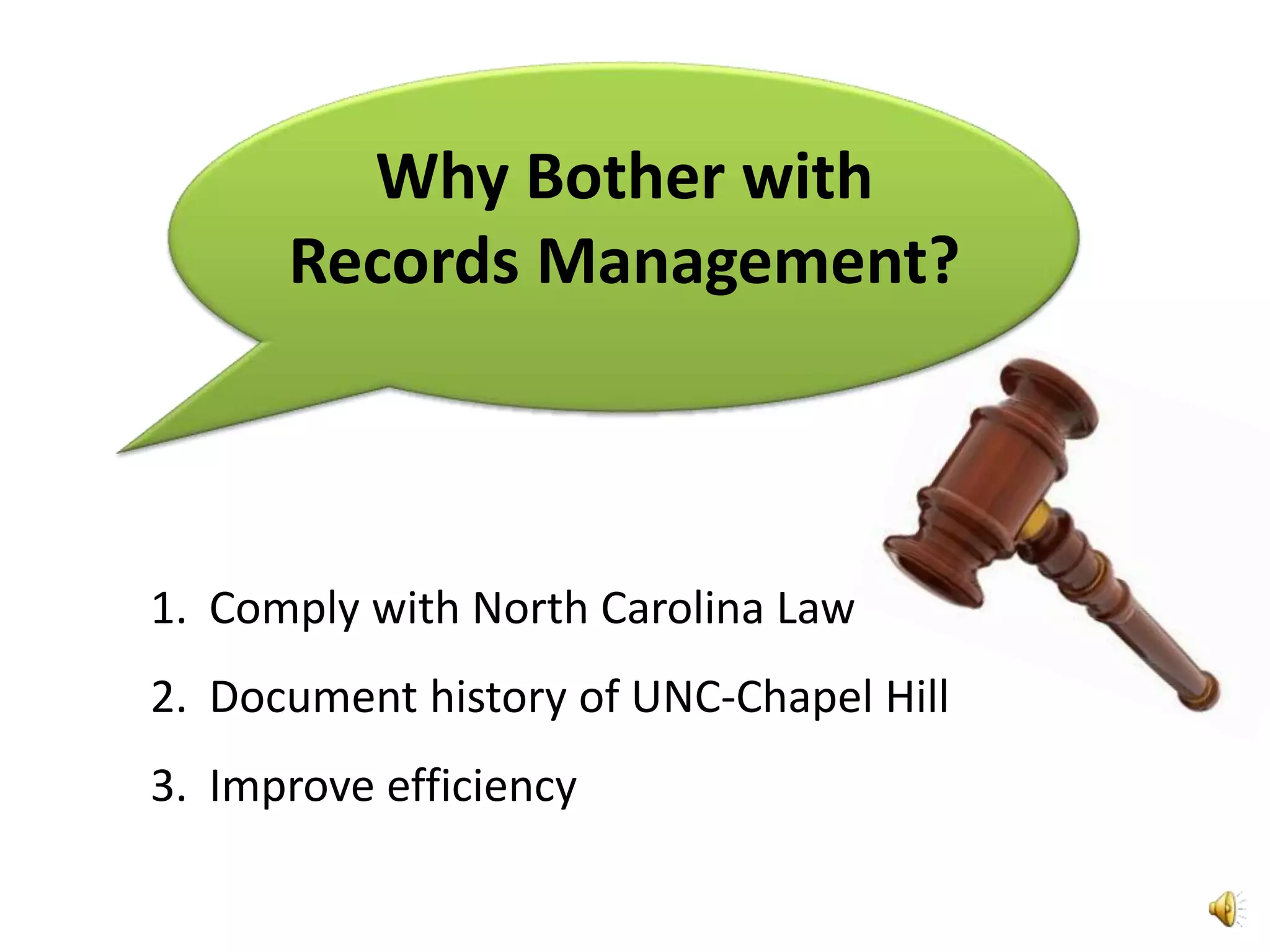 Introduction to Records Management @ UNC-Chapel Hill | PPTX