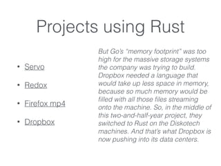 Introduction to rust: a low-level language with high-level abstractions ...