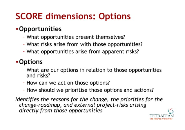 Introduction to SCORE - strategy-assessment beyond SWOT | PPT