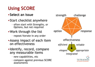 Introduction to SCORE - strategy-assessment beyond SWOT | PPT