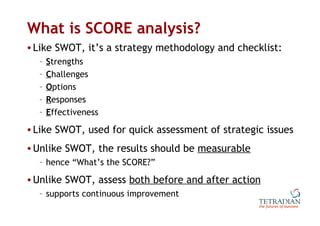 Introduction to SCORE - strategy-assessment beyond SWOT | PPT