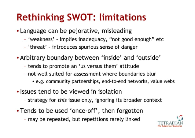 Introduction to SCORE - strategy-assessment beyond SWOT | PPT
