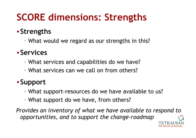 Introduction to SCORE - strategy-assessment beyond SWOT | PPT