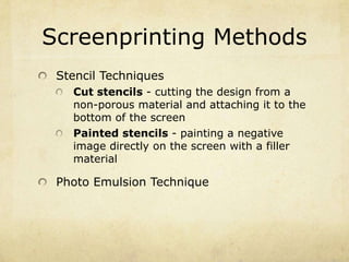 Intro to Screenprinting | PPTX
