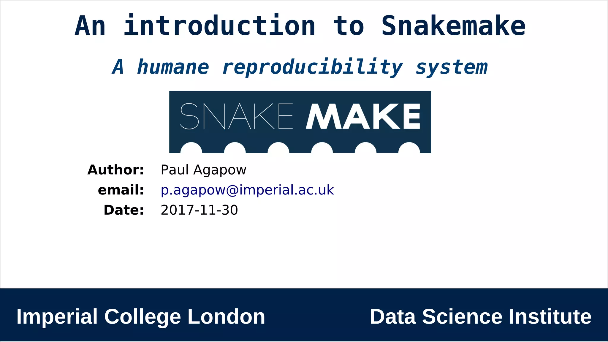 Introduction to Snakemake | PDF