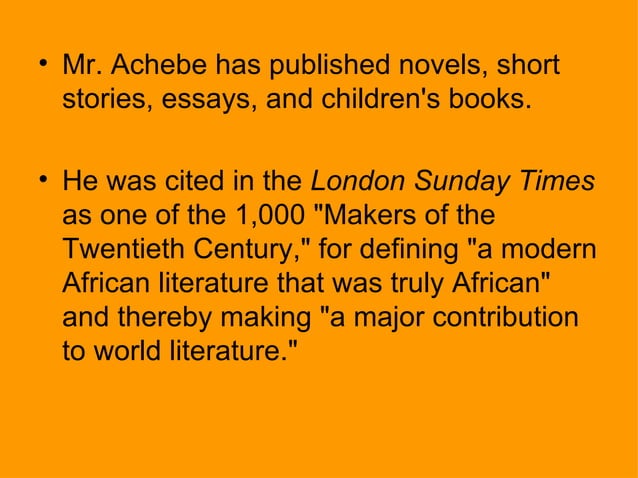 Intro To Things Fall Apart | PPT