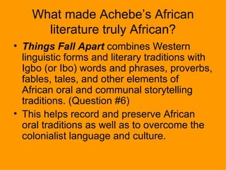 Intro To Things Fall Apart | PPT