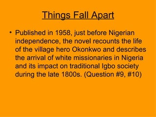 Intro To Things Fall Apart | PPT